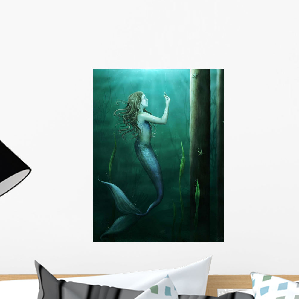 Mermaid Curiosity Wall Mural – Wallmonkeys