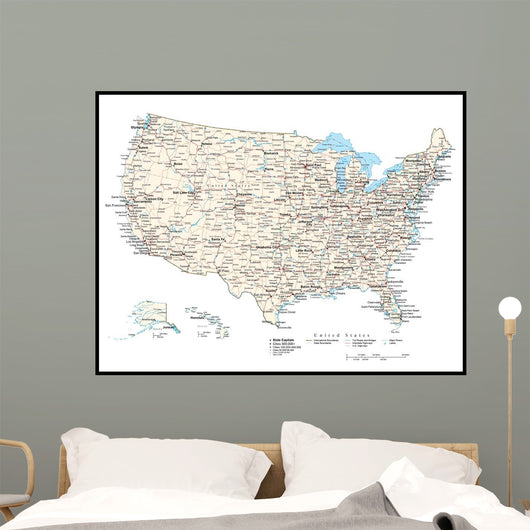 United States America Map Wall Mural – Wallmonkeys