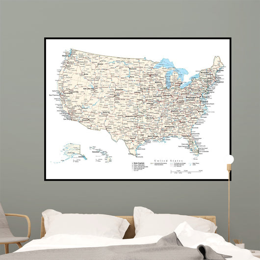 United States America Map Wall Mural – Wallmonkeys