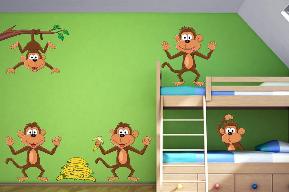 Silly Monkeys Wall Decal Sticker Set Wall Decal - WallMonkeys.com ...