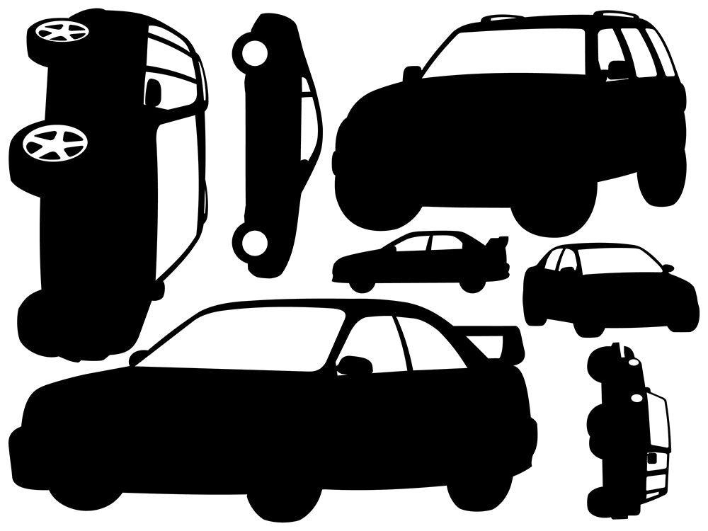 Car Silhouettes Wall Decal Sticker Set Wall Decal - WallMonkeys.com ...