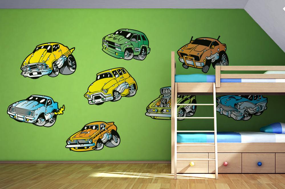 Monster Muscle Car Wall Decal Sticker Set Wall Decal - WallMonkeys.com ...