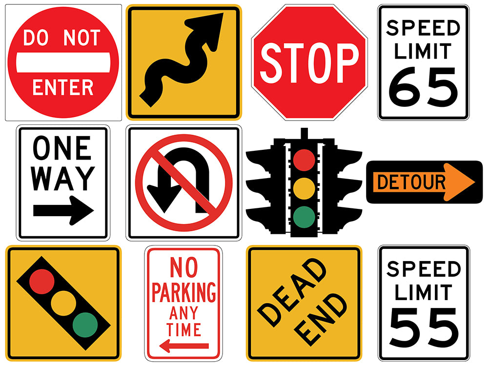Assorted Street Sign Collection Wall Decal Sticker Set – Wallmonkeys