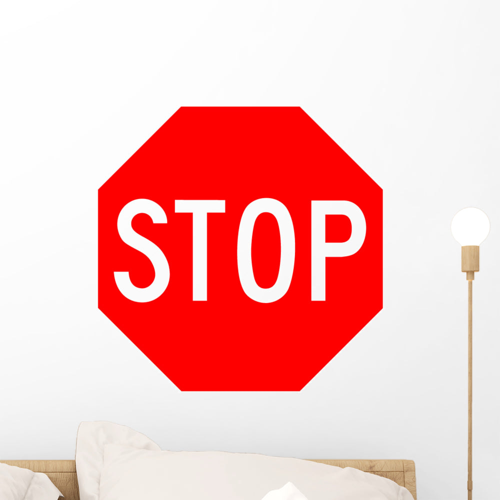 Red Stop Sign Wall Decal - WallMonkeys.com – Wallmonkeys