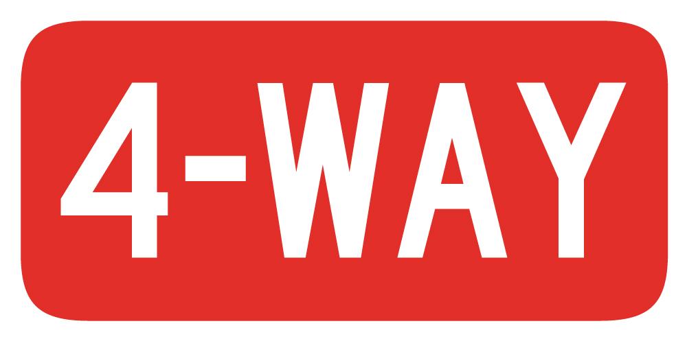 Red 4-way Sign Wall Decal - WallMonkeys.com – Wallmonkeys