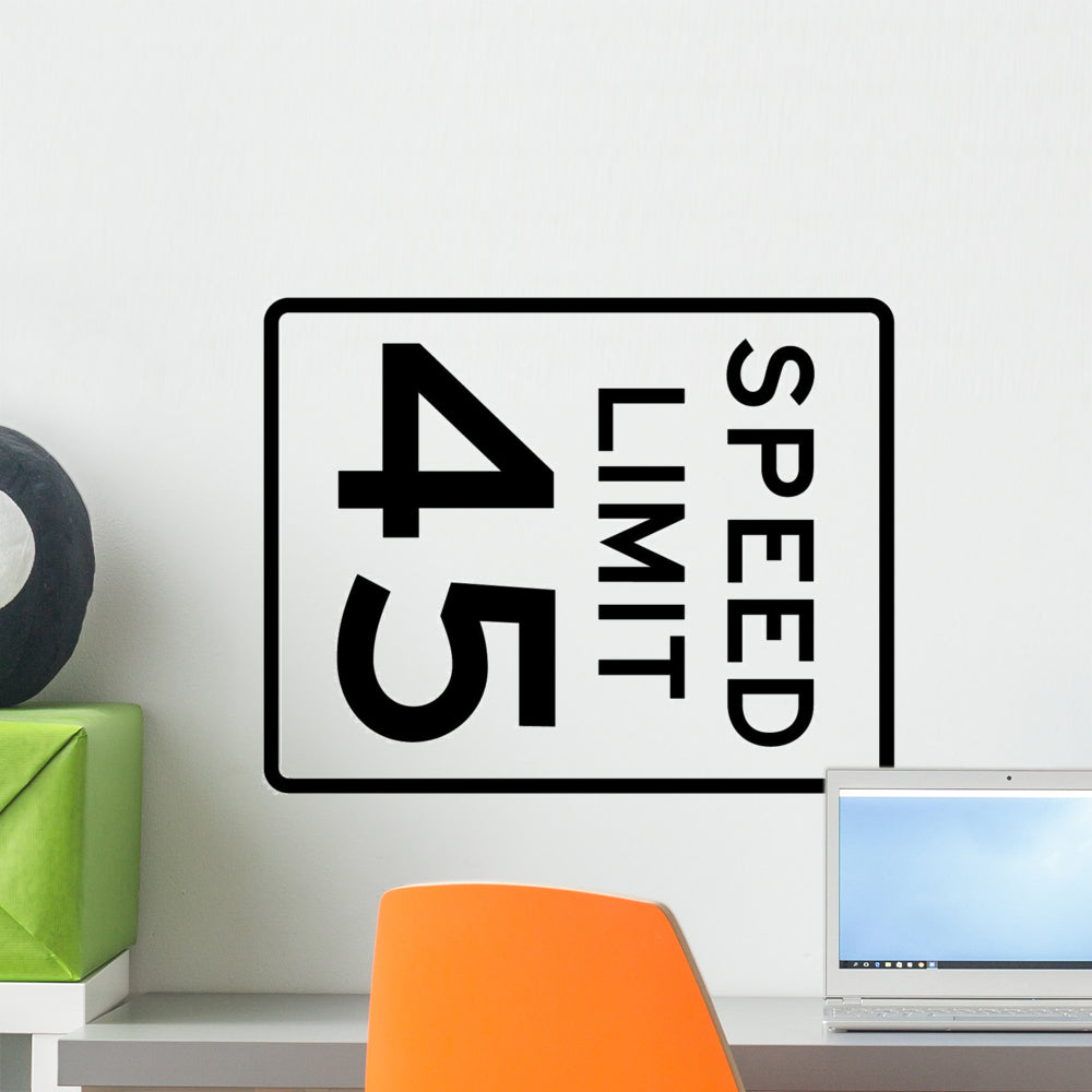 Speed Limit Sign 45mph Wall Decal - WallMonkeys.com – Wallmonkeys