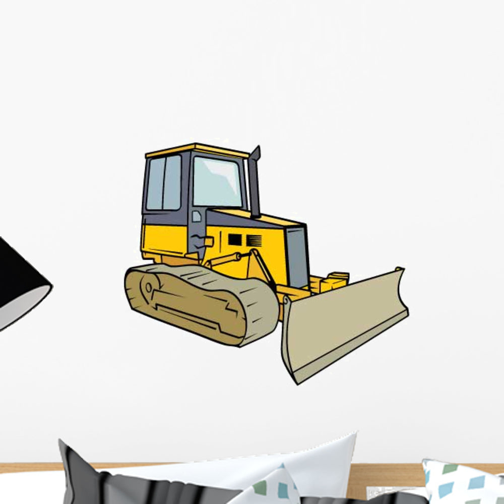 Yellow Bulldozer Wall Decal - WallMonkeys.com – Wallmonkeys