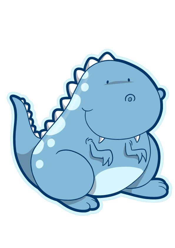 Chubby Blue Tyrannosaurus Dinosaur Wall Decal - WallMonkeys.com ...
