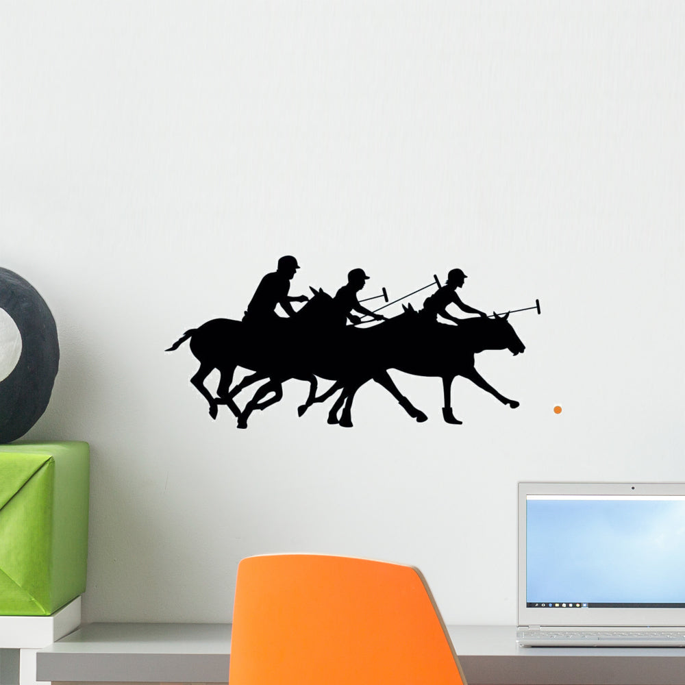 Chasing Three Polo Players Wall Decal - WallMonkeys.com – Wallmonkeys