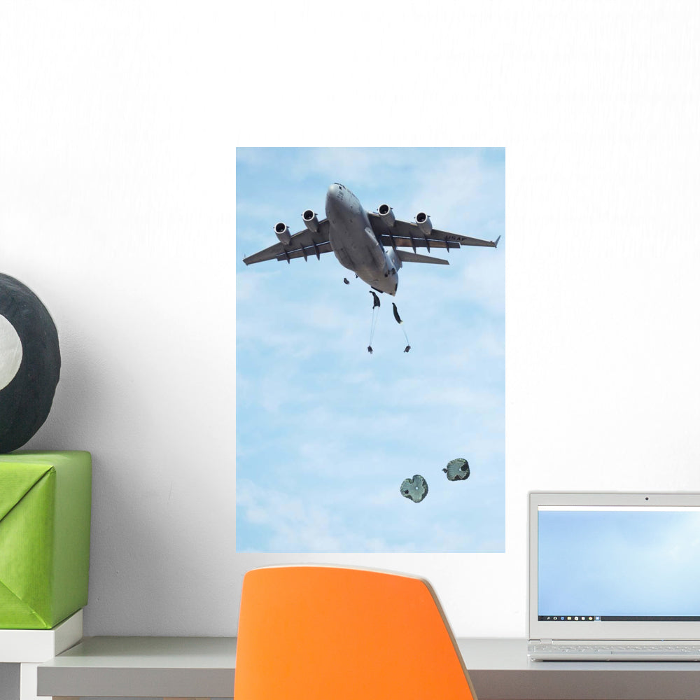 Soldiers Jump from C-17 Wall Decal - WallMonkeys.com – Wallmonkeys