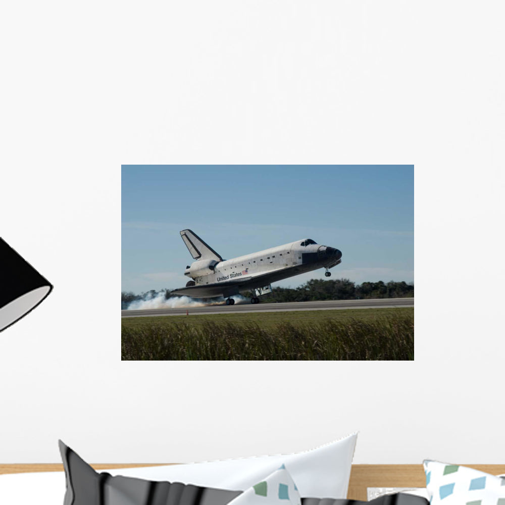 Space Shuttle Atlantis Touches Wall Decal Design 3 - WallMonkeys.com ...