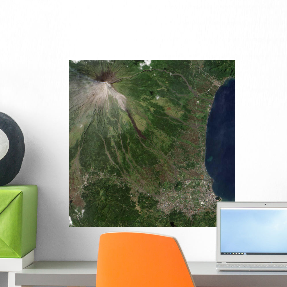Natural-color Image Mayon Volcano Wall Decal - WallMonkeys.com ...