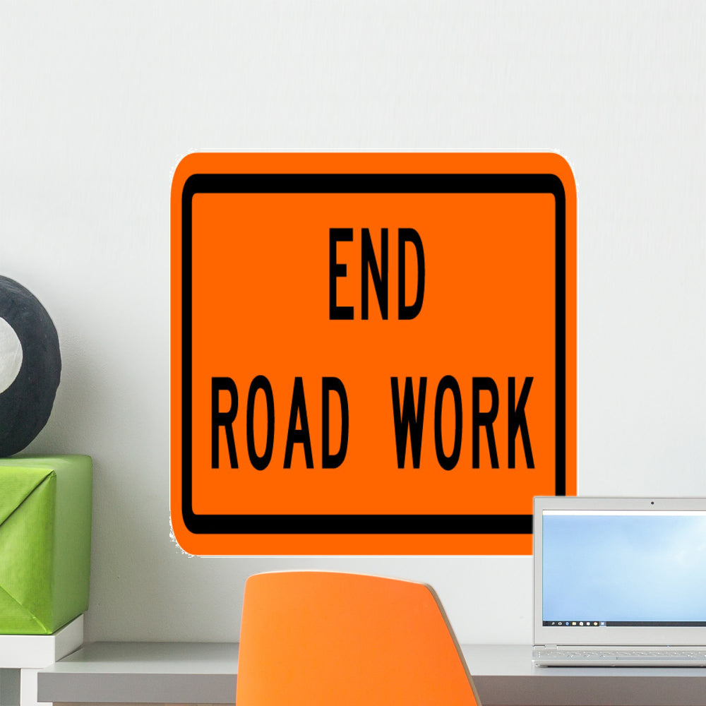 End Road Work Sign Wall Decal - WallMonkeys.com – Wallmonkeys